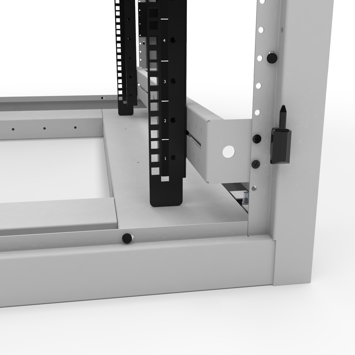 44U 30W 48D White ES Cabinet with Mesh Front / Split Mesh Rear ...