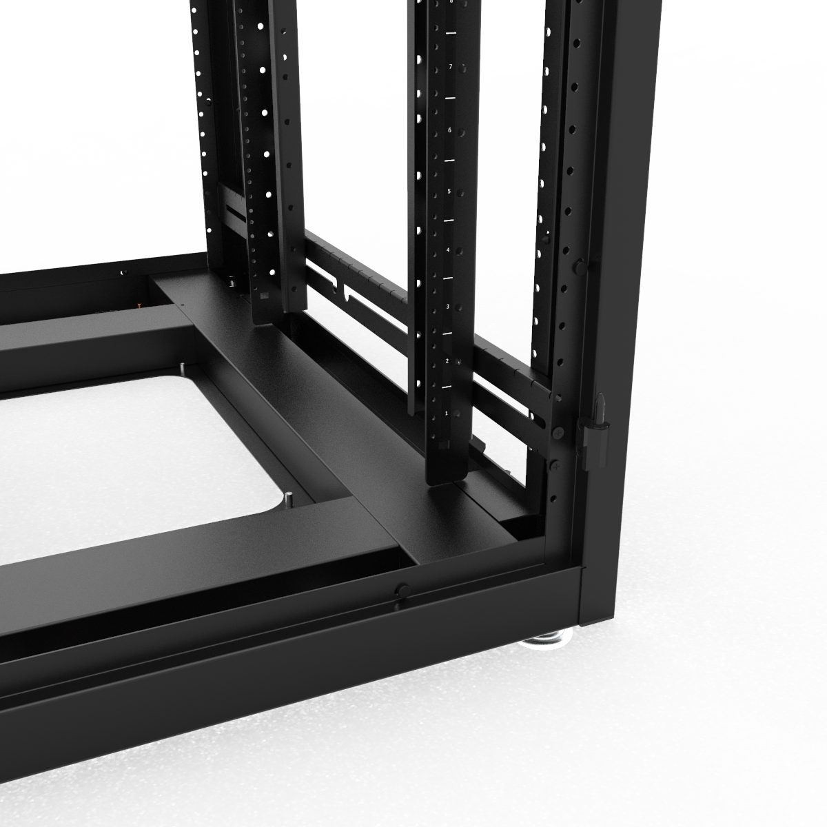 44U 24W 32D Black E Cabinet with Mesh Doors and #10-32 Mounting ...