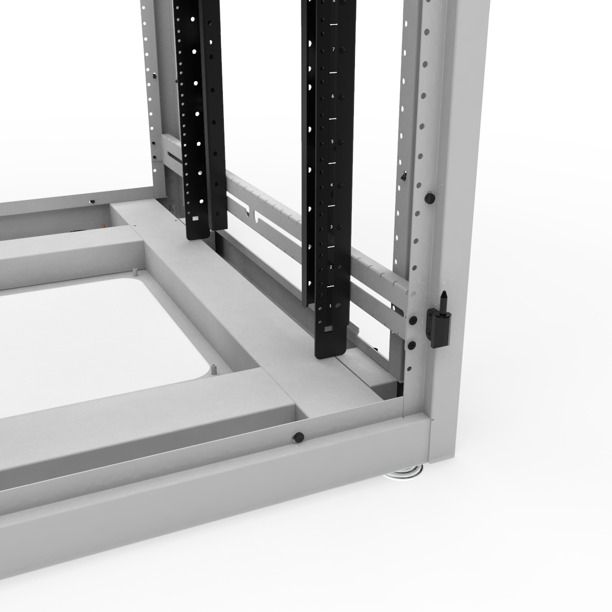 44U 24W 36D White E Cabinet with Mesh Doors and #10-32 Mounting ...