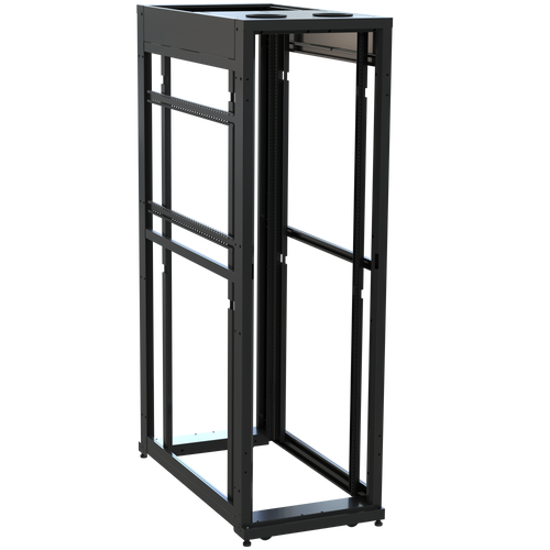 42 RU SNE Series Rack Frame, 48 Inches Deep, 24 Inches Wide with 10-32 ...