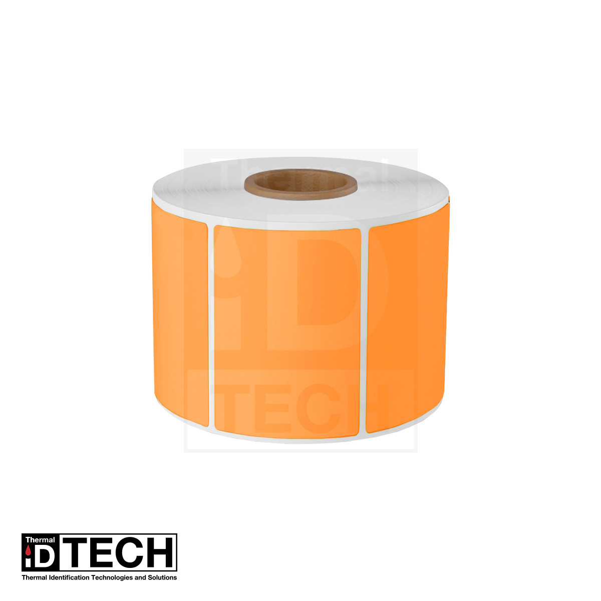 4" X 3" Blank Fluorescent Orange Thermal Transfer Label (3" core)