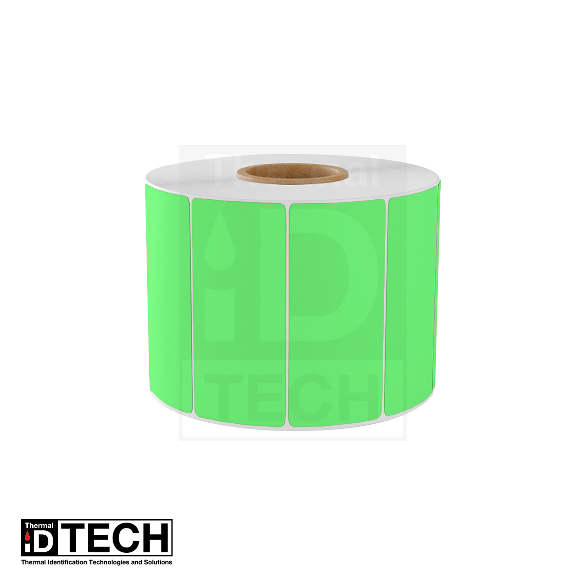 4" X 2" Blank Fluorescent Green Direct Thermal Label (3" core)
