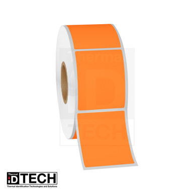 4" X 6" Blank Fluorescent Orange Thermal Transfer Label (3" core)