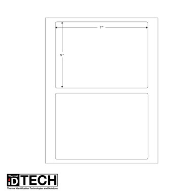 Pressure Sensitive Laser Printable Labels, 5" x 7" (Qty 50 Per Pack)