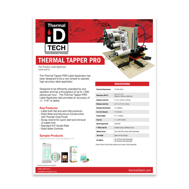 Thermal Tapper Pro Spec Sheet