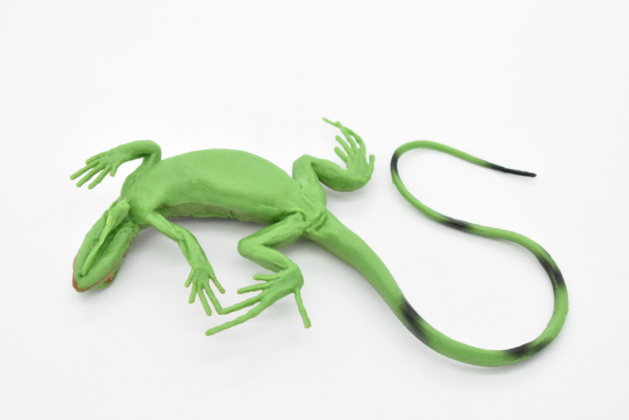 Lizard, Iguana, Green, Museum Quality, Rubber Reptile, Hand Painted ...