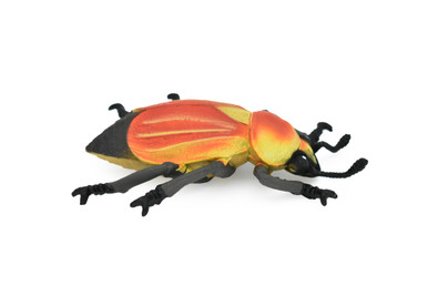 Beetle, June Bug, Red and Yellow, Very Nice Rubber Replica 5" - F2067 B133
