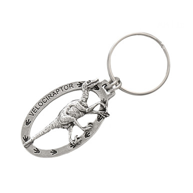 Velociraptor Pewter Keychain, A188KC - Collectible Wildlife Gifts