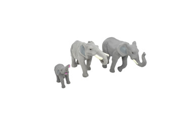 Elephant Family, Set of 3, Very Nice Rubber Design, Educational ...