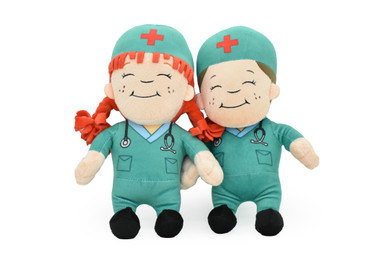 Doctor and Nurse, Male & Female Set, Plush Stuffed Hospital Doll ...