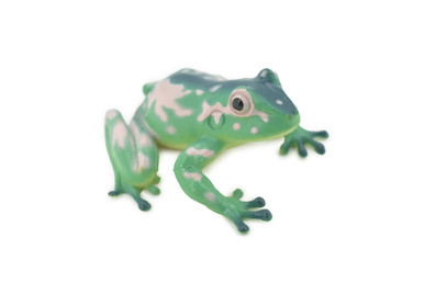 Frog, Green & Pink, Amphibians, High Quality, Hand Painted, Rubber ...