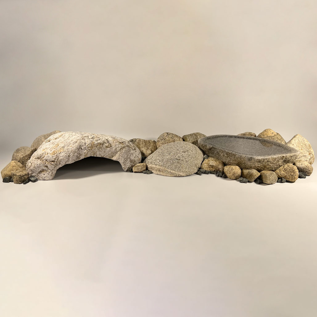 6 Foot Enclosure Rock Bundle by Blu's Zoo | Rock Hide & Stone Bowl