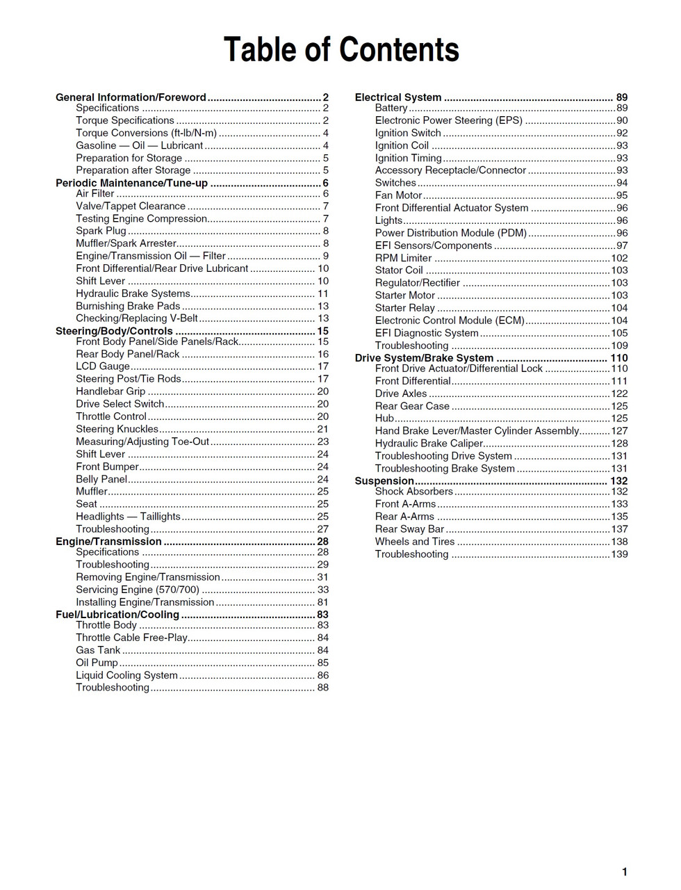 Arctic Cat 2020 Alterra 700 EPS Service Manual