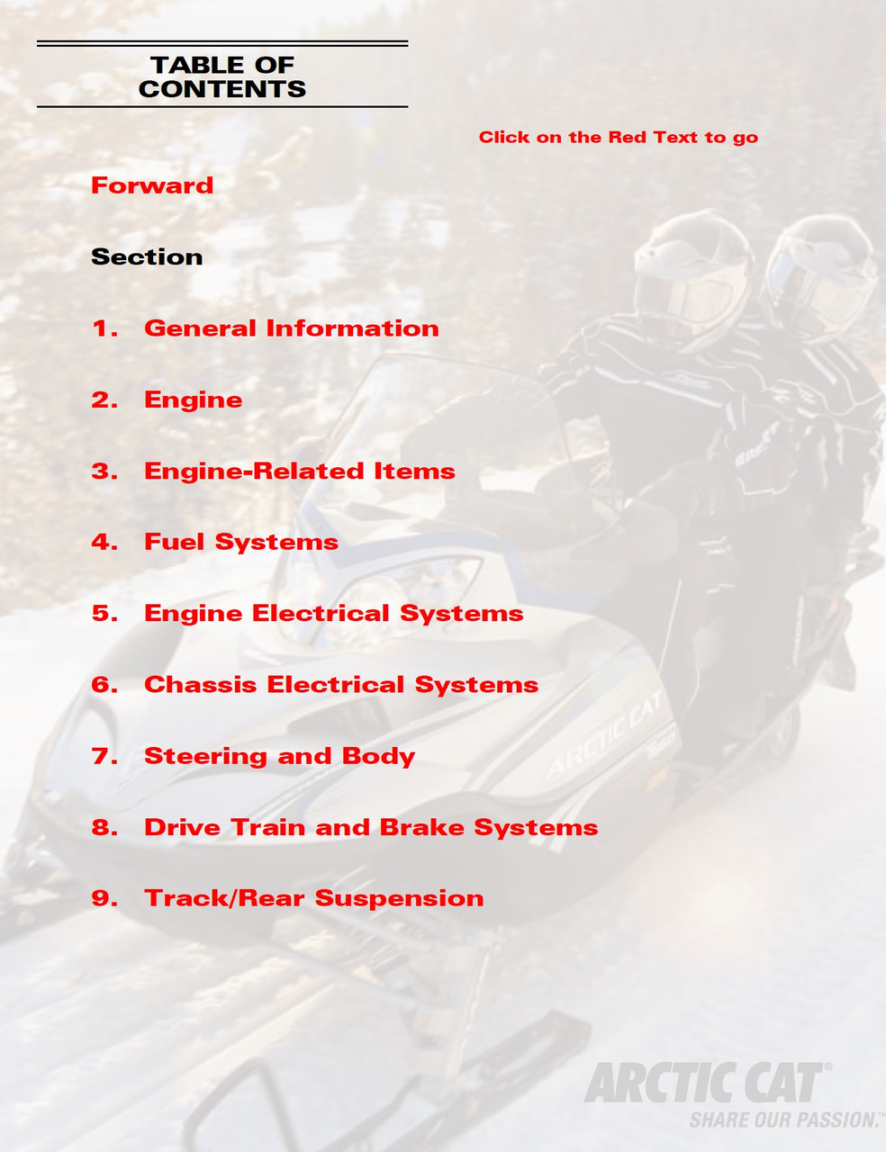 Arctic Cat 2006 T660 Turbo Trail Service Manual