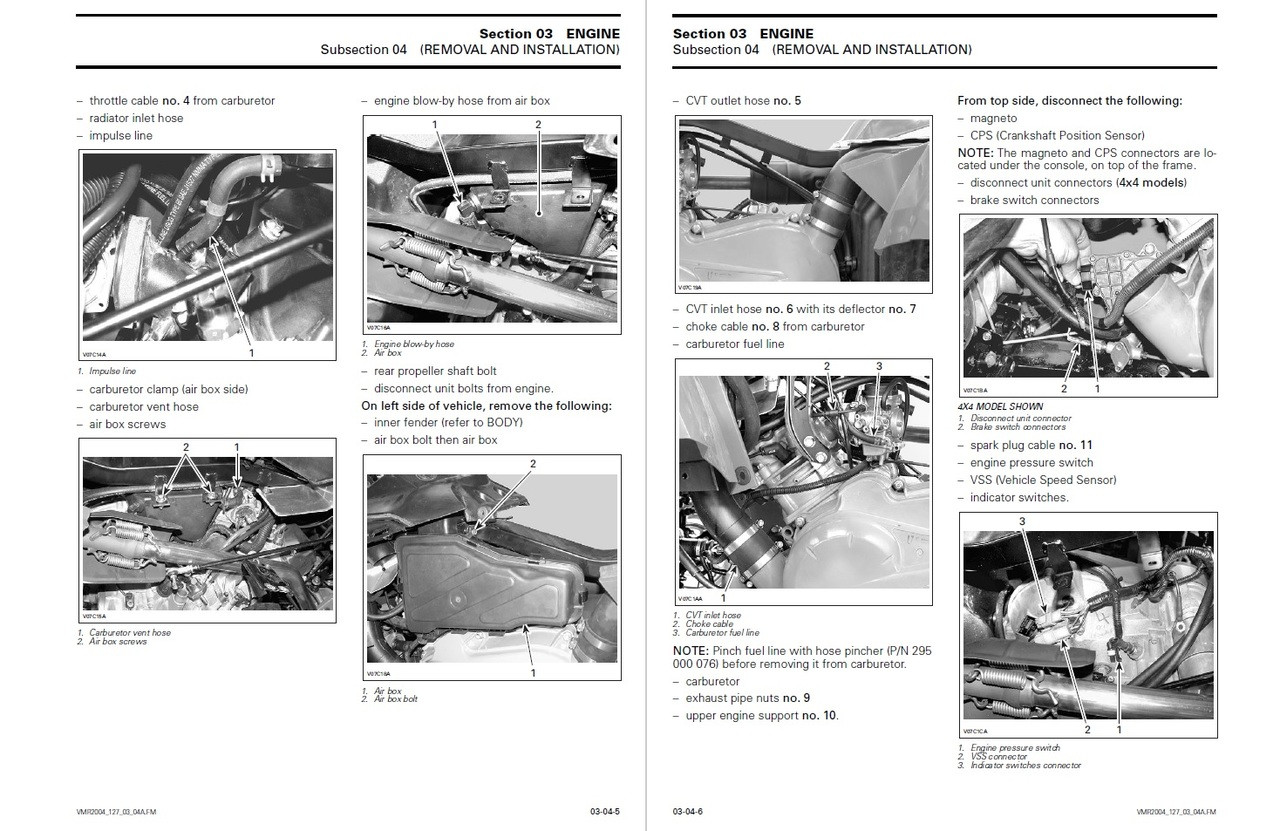 Bombardier 2004 Outlander 330 Service Manual