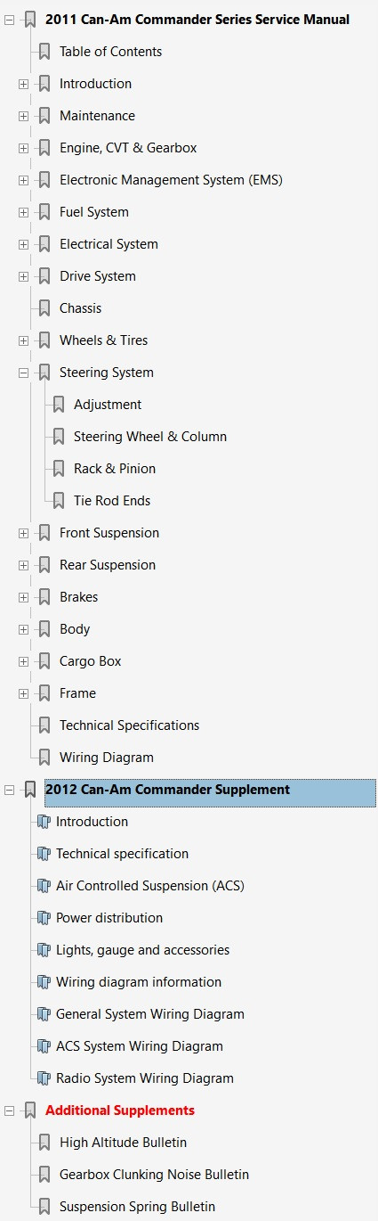 Can-Am 2012 Commander 1000 XT Service Manual