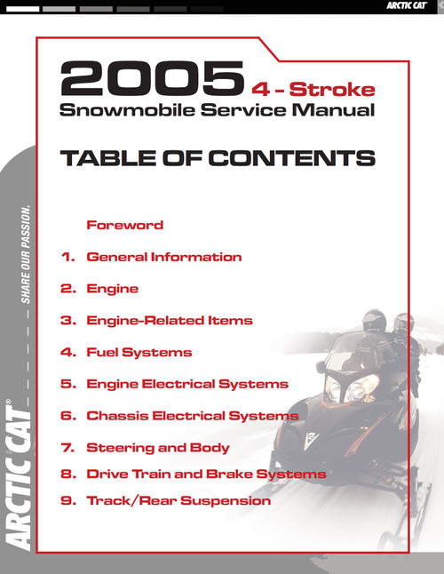 Arctic Cat 2005 4 Stroke Snowmobile Models Service Manual