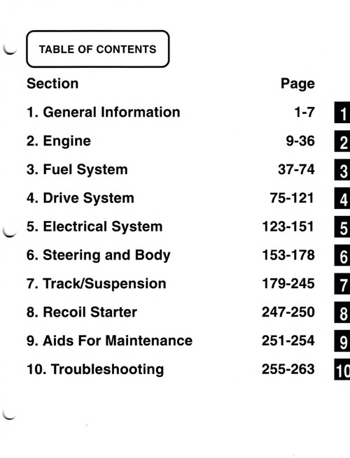 Arctic Cat 1995 EXT 580 EFI Snowmobile Service Manual