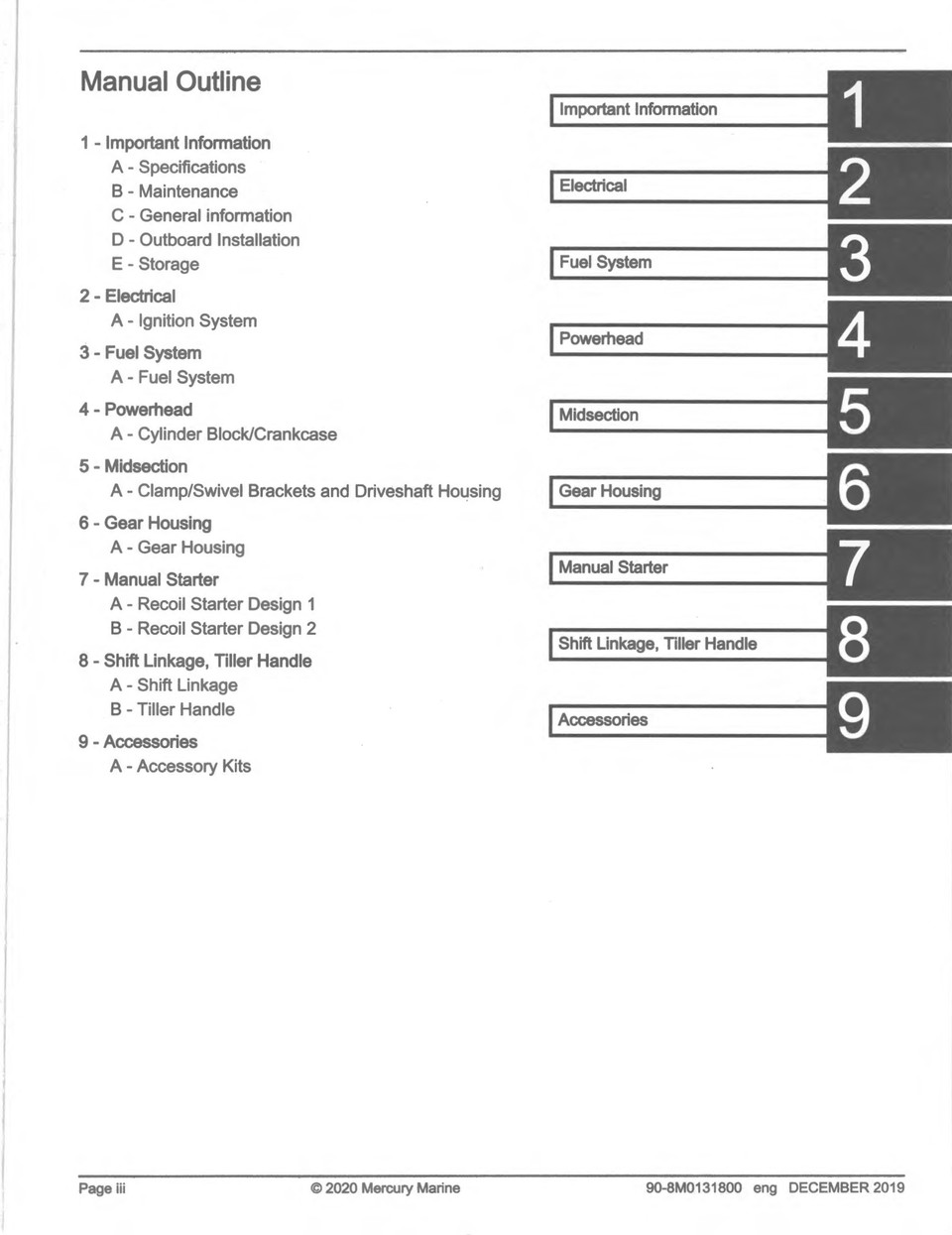 Mercury 2-Stroke 4 HP Outboard Motor Service Manual