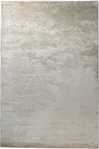 Scales Pearl Silk Cut Pile & Carving rug by Helen Amy Murray
