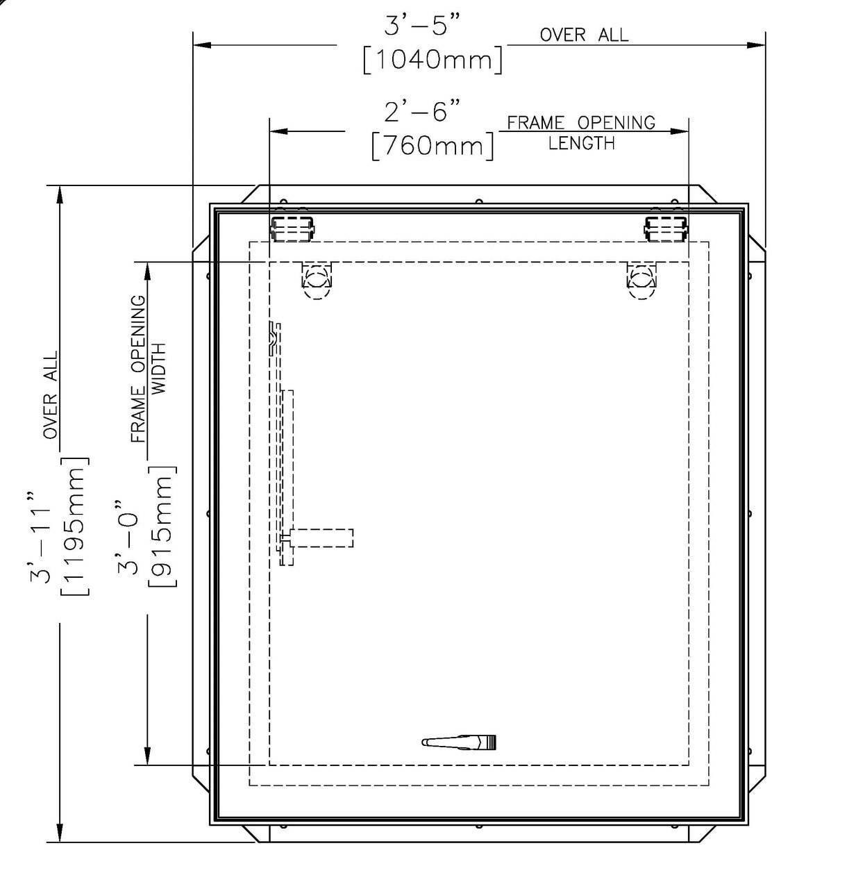 36" x 30" Thermally Broken Ladder Access Roof Hatch Type S