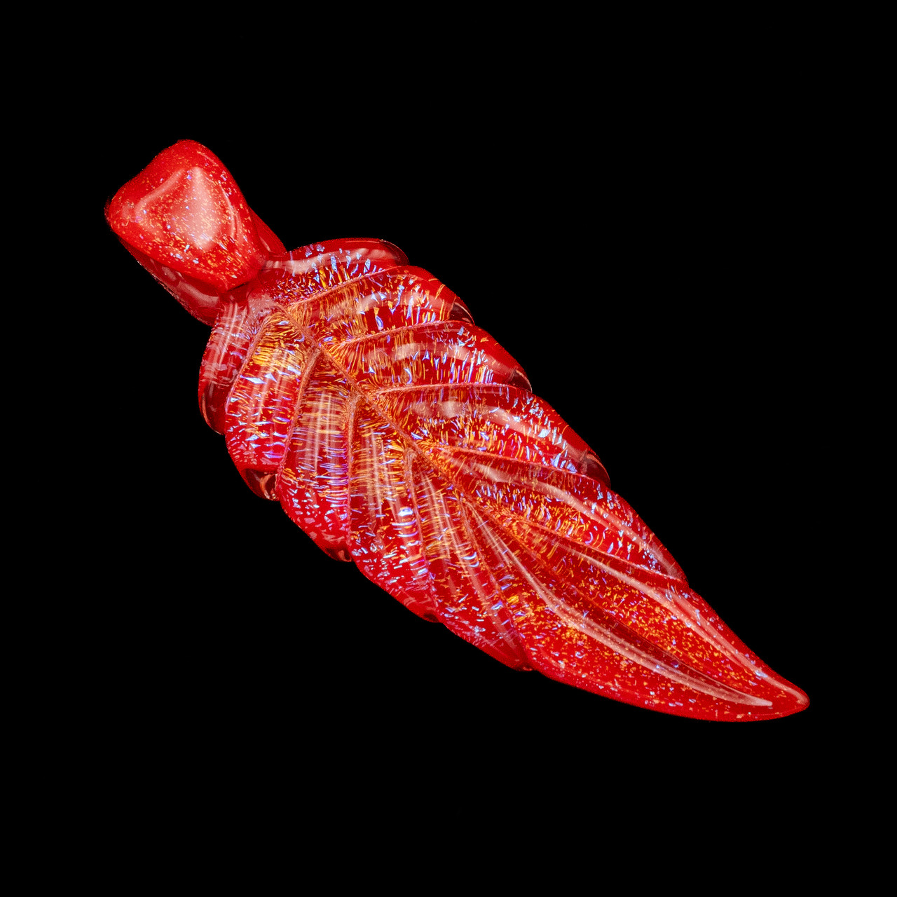 Red Dichro Leaf Pendant – JDZ Glass Jewelry | WNC CBD