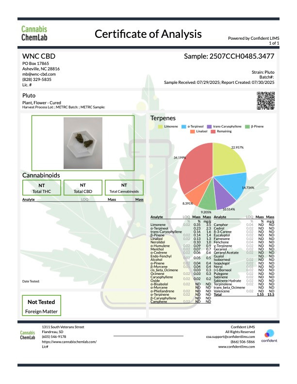 THCa PlutoIndoor Hydro – Potent Indica Flower | WNC CBD