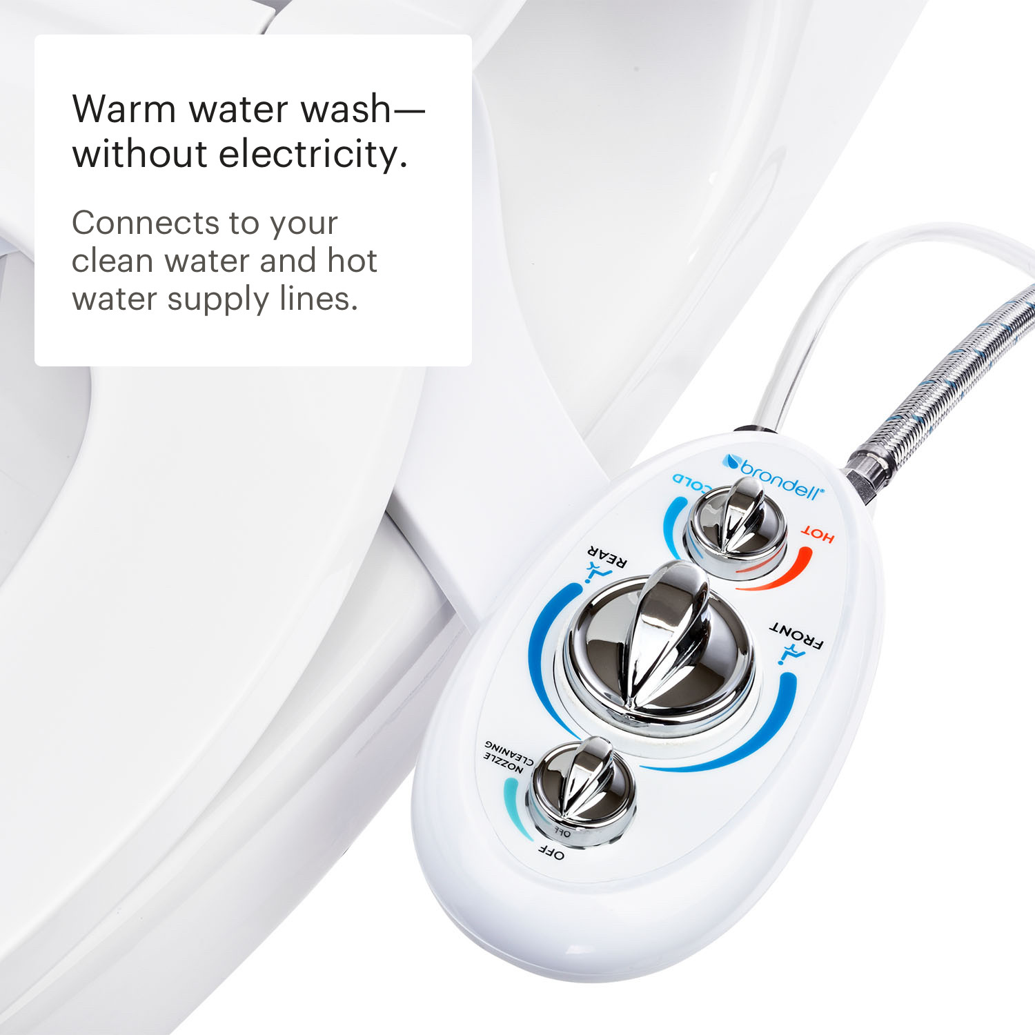 SouthSpa Left Handed Dual Temp Dual Nozzle Advanced Bidet Attachment ...
