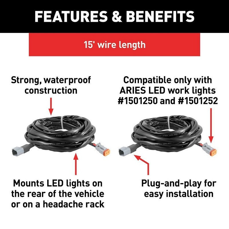Ford Bronco / Bronco Sport LED Light Extension Harnesses by Aries ...
