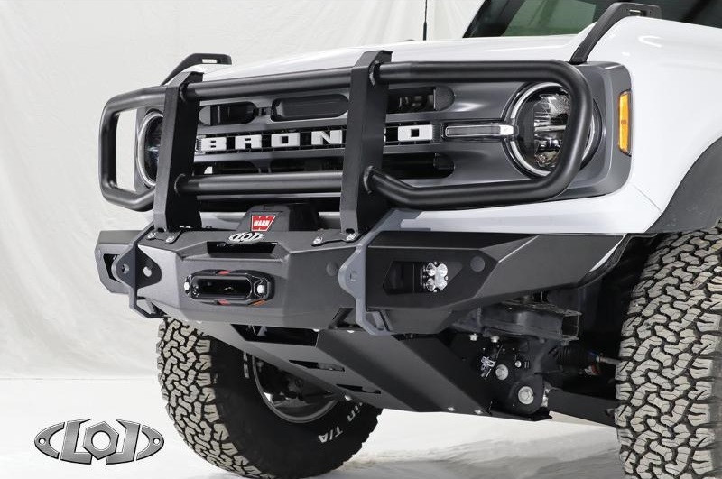 Ford Bronco Black Ops Front Bumper Full Grill Guard Bare Black Powder ...