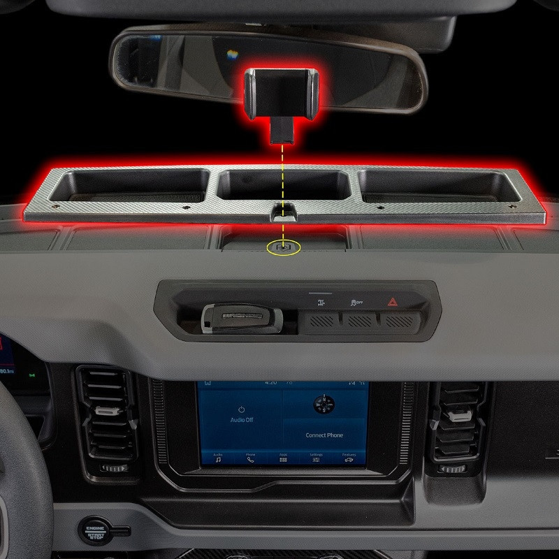 Ford Bronco Dash Organizer with Phone Holder by IAG I-Line - IAG-ACC-F3032