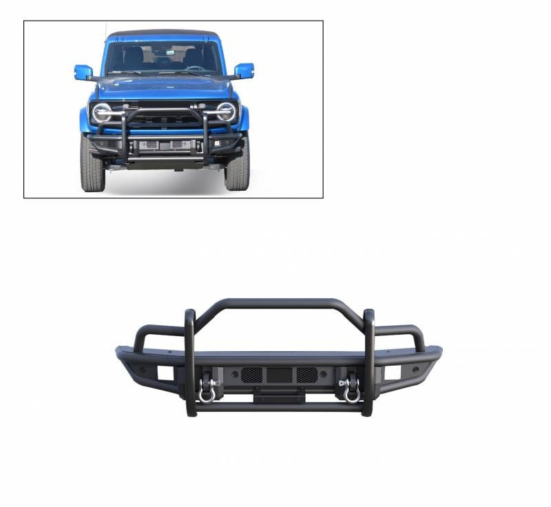 Ford Bronco D | Tubular Grille Guard Light Duty | Black by Black Horse ...