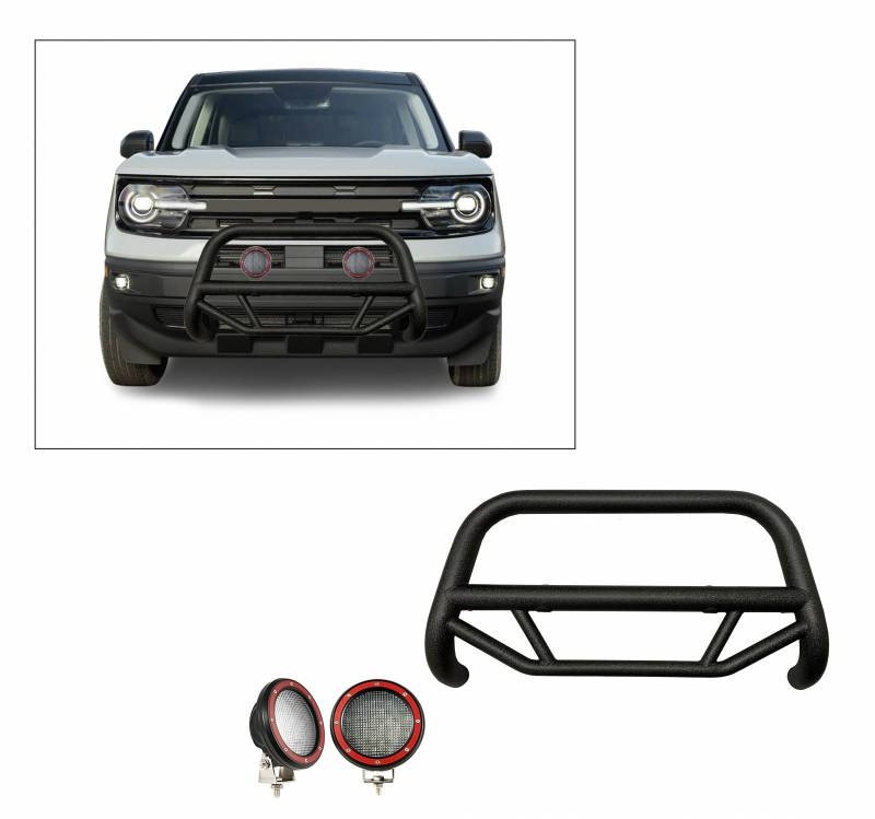 Ford Bronco Sport Textured Black A Max T Bull Bar Kit by Black Horse ...