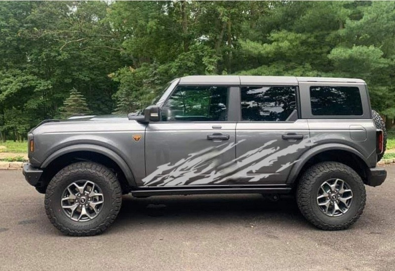 Ford Bronco Mud Splash Door Side Vinyl Graphics for 6G - V6 by Vortex ...