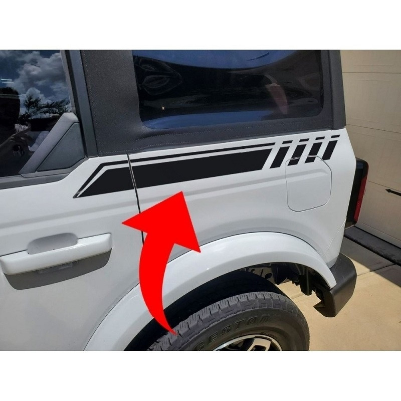 Ford Bronco Quarterpanel Stripe Graphics Decal - V2 by Vortex - VS809