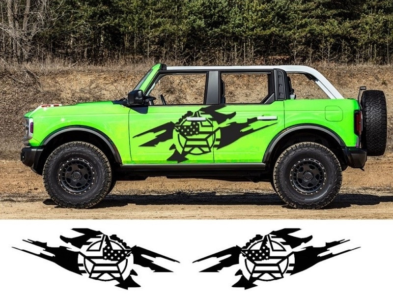 Ford Bronco / Bronco Sport Door Graphics with Ripped + Star by Vortex ...