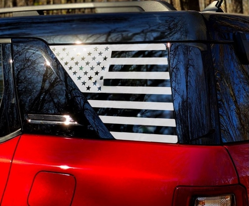 Ford Bronco Sport Amercian Flag 3rd Window Decal - V2 by Vortex - VS678