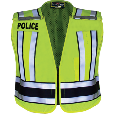 Pro Series Hi-Vis Safety Vest w/ Navy Band & POLICE Lettering - LAPD ...
