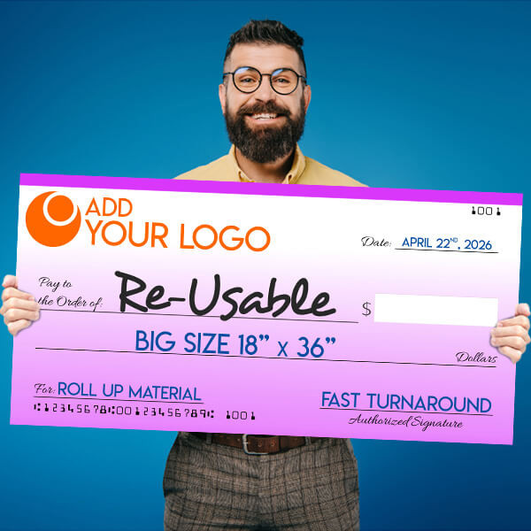 Dry Erase Checks for Presenting a Donation