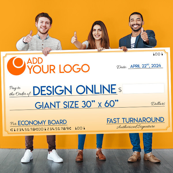 Giant Checks 30"x60" Custom Printed