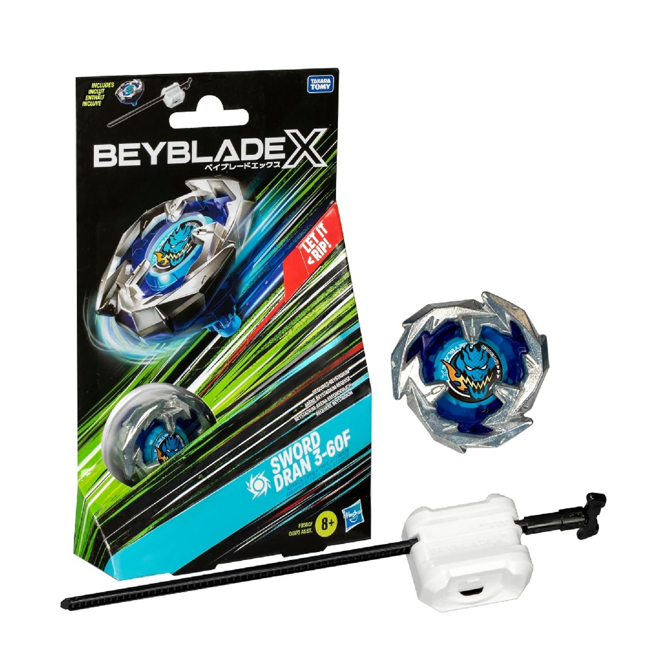 Hasbro Beyblade X Sword Dran 3 60F Starter Pack Top and Launcher