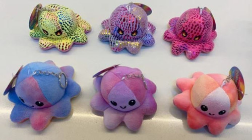 Moodees Reversible Octopus Plush Keychain