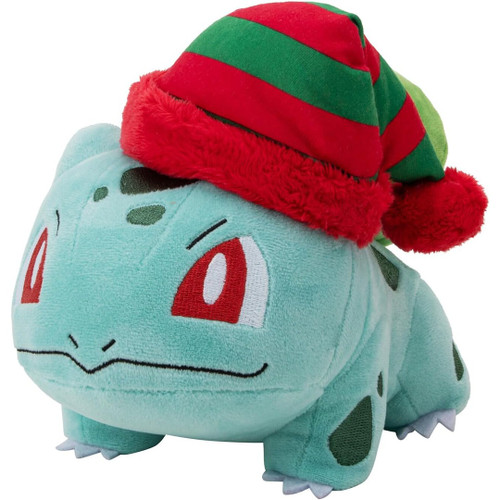 Pokémon 8 Plush Holiday Bulbasaur With Striped Hat
