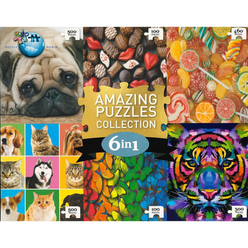 Puzzle World 6 In 1 Amazing Puzzle Collection