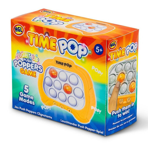 Time Pop Light Up Push Poppers Game - Orange