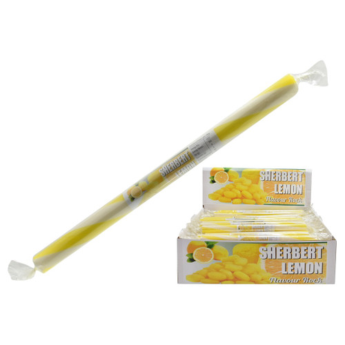 Pack of 20 Medium Flavoured Rock Sticks - Sherbert Lemon