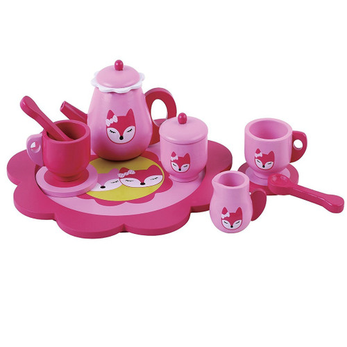 Jumini Fox Design Wooden Tea Set 10 Pieces