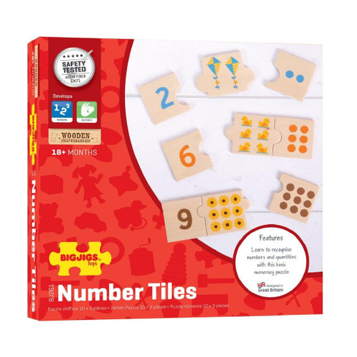 Bigjigs Learn to Count Wooden Number Tiles