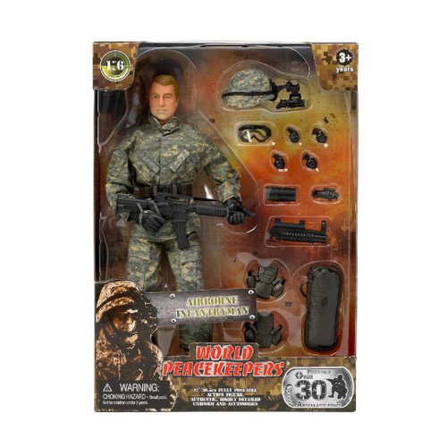 World Peacekeepers 12" Airborne Infantryman Action Figure With Accessories