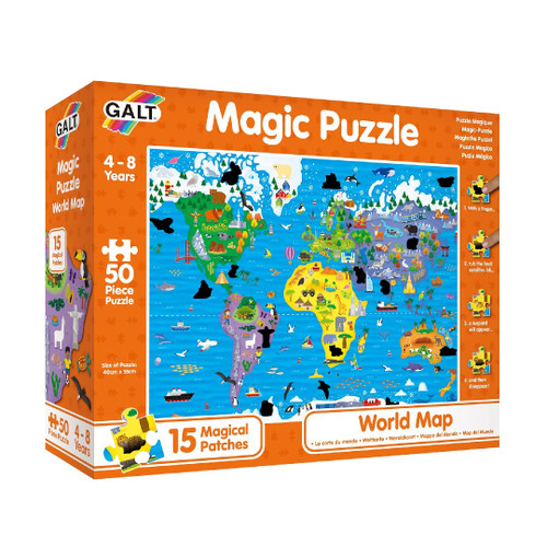 Galt World Map 50 Piece Magic Childrens Jigsaw Puzzle